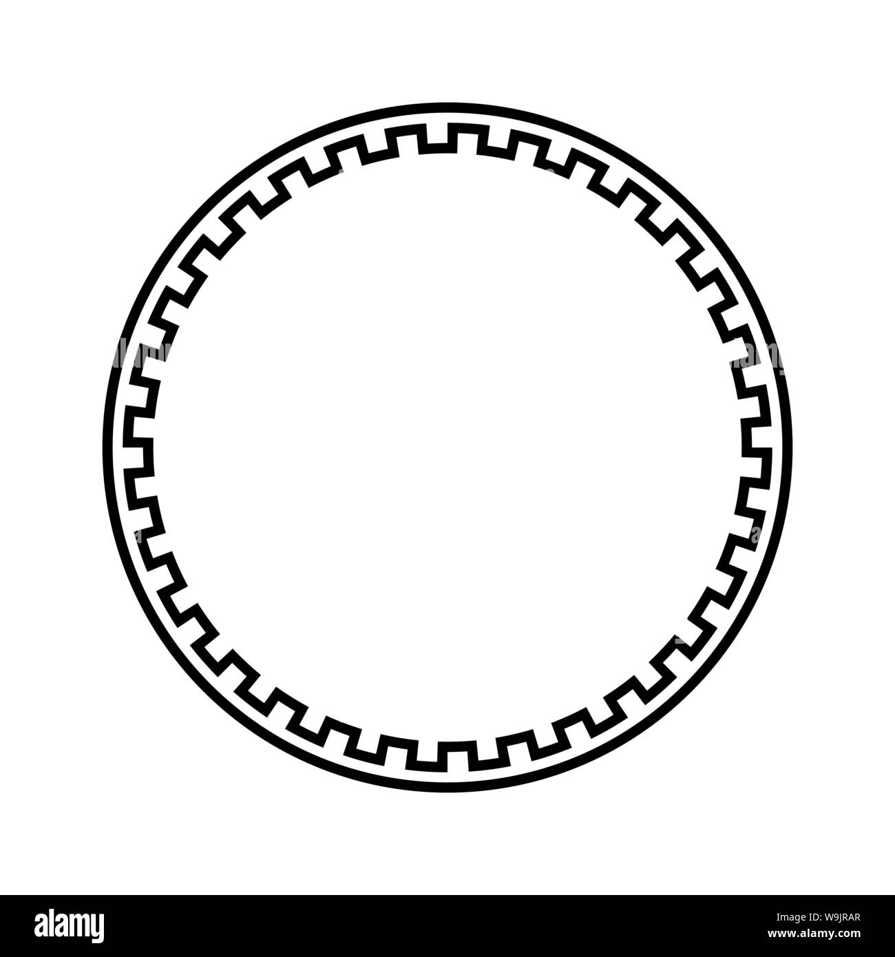 Greek key round frame. Greek border. Vector Stock Vector Image & Art ...
