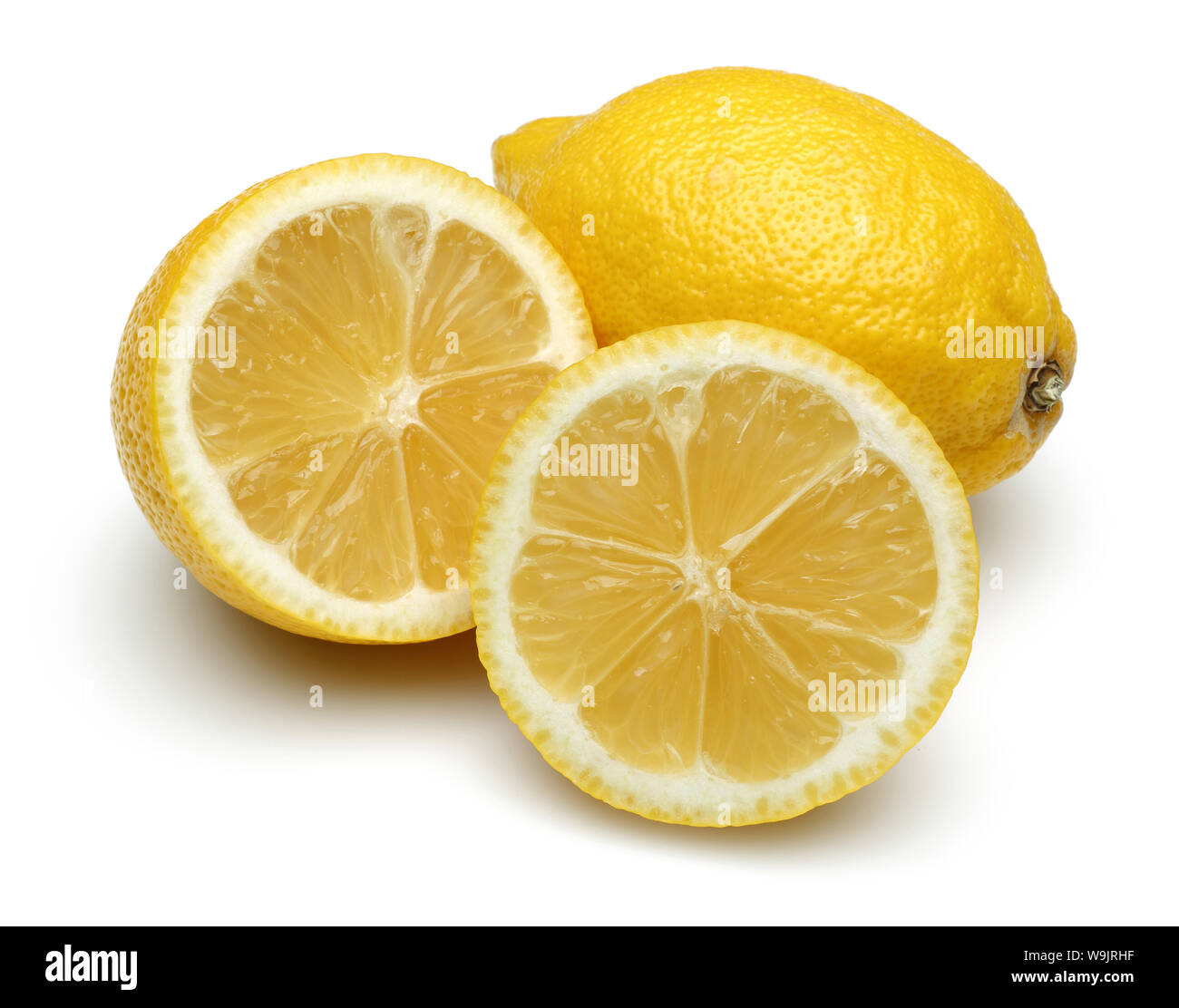 Fresh yellow lemon fruits isolated on white background Stock Photo - Alamy