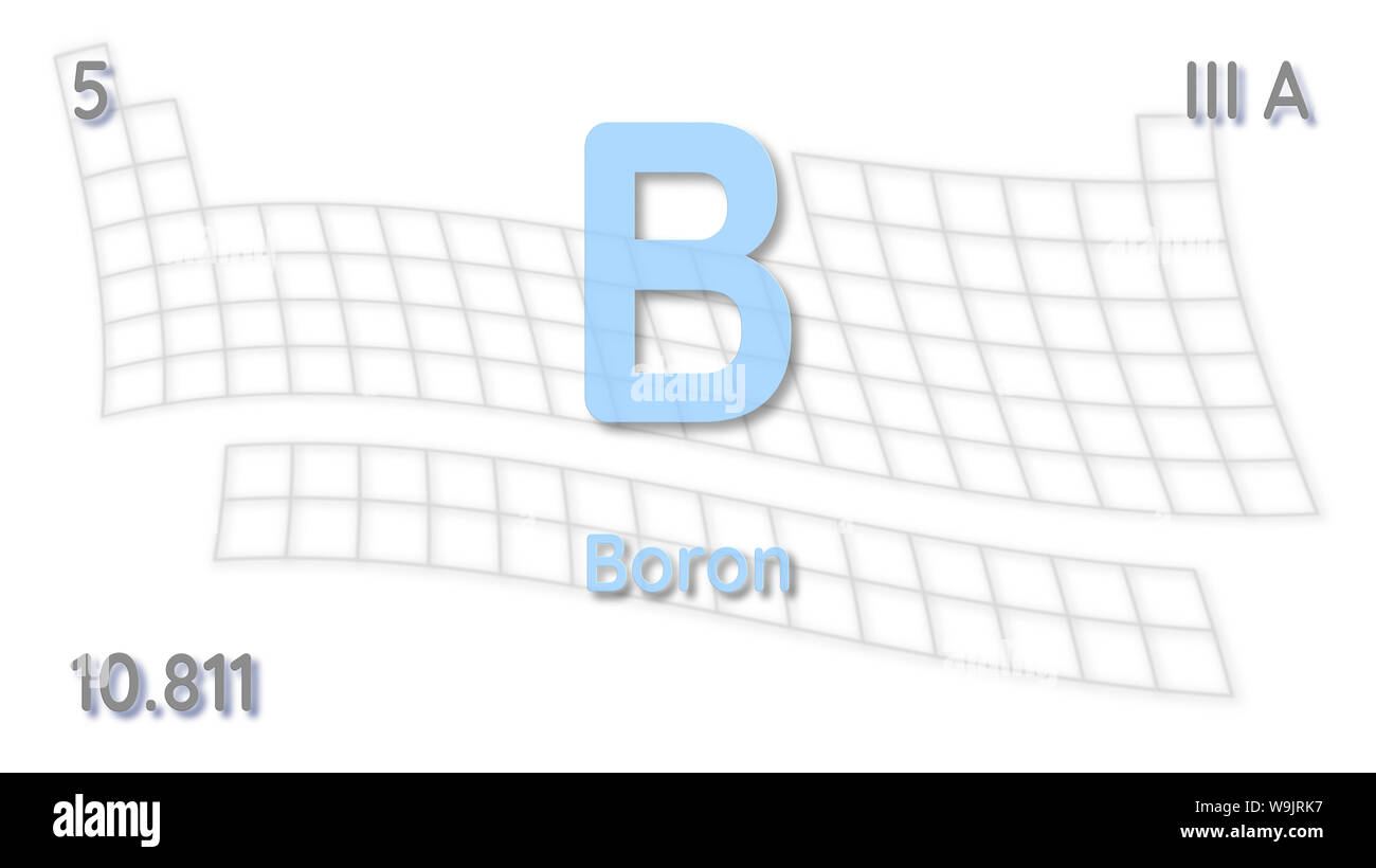 Boron chemical element atomic data and symbol - table of elements Stock ...