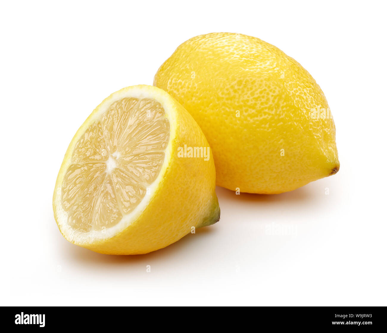 Fresh yellow lemon fruits isolated on white background Stock Photo - Alamy