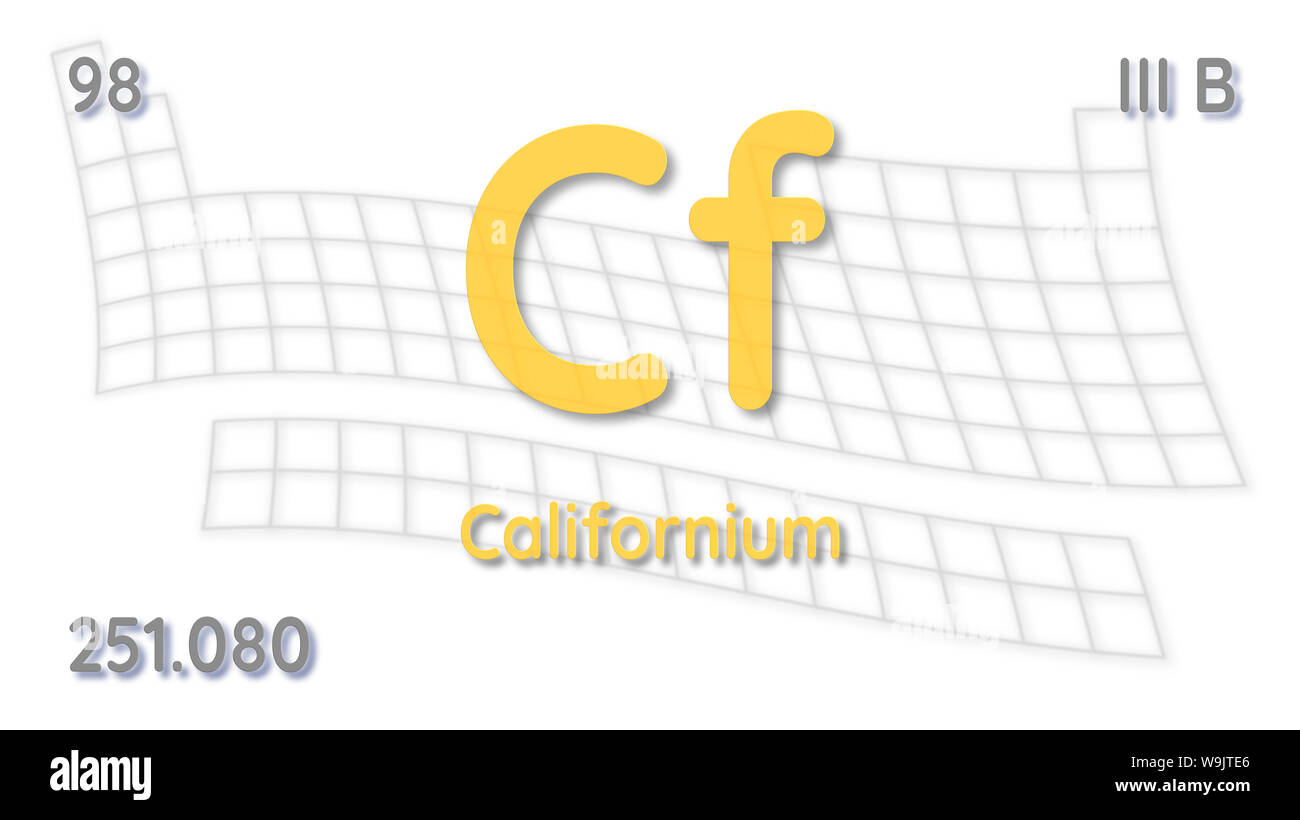 Californium chemical element atomic data and symbol - table of elements ...