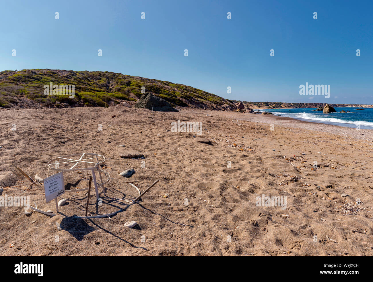Turtle nest protection on Lara Beach, Akamas Peninsula National Park ...