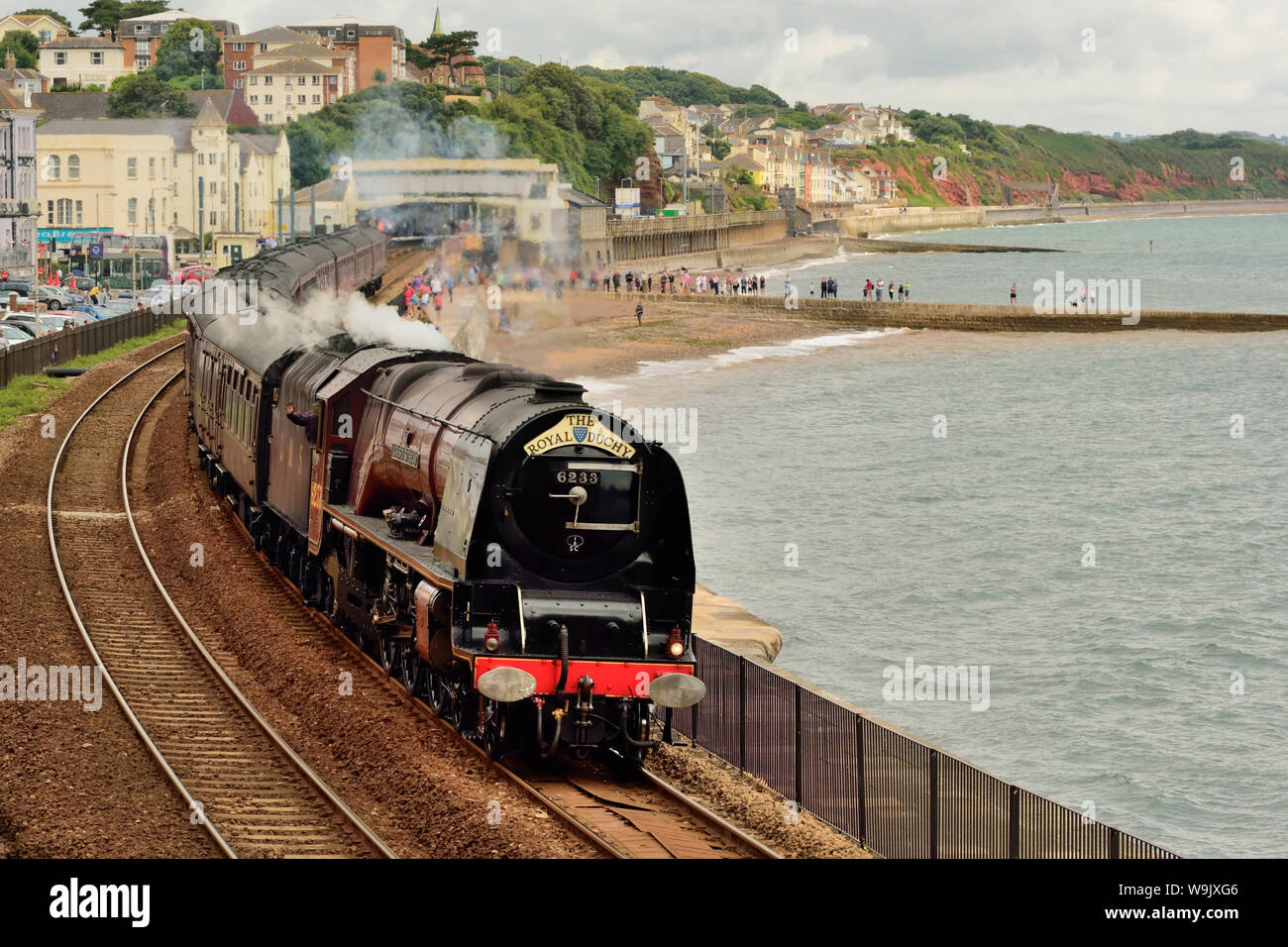 The Royal Duchy steam train passing through Dawlish hauled by LMS ...