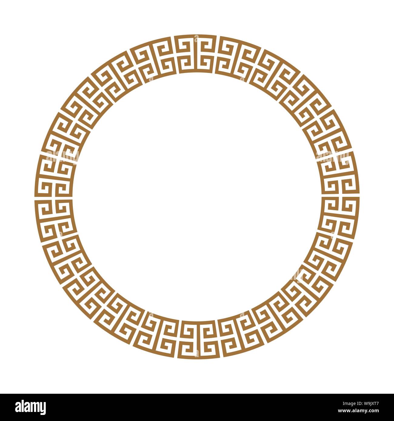 Greek key round frame. Greek border. Vector Stock Vector Image & Art ...