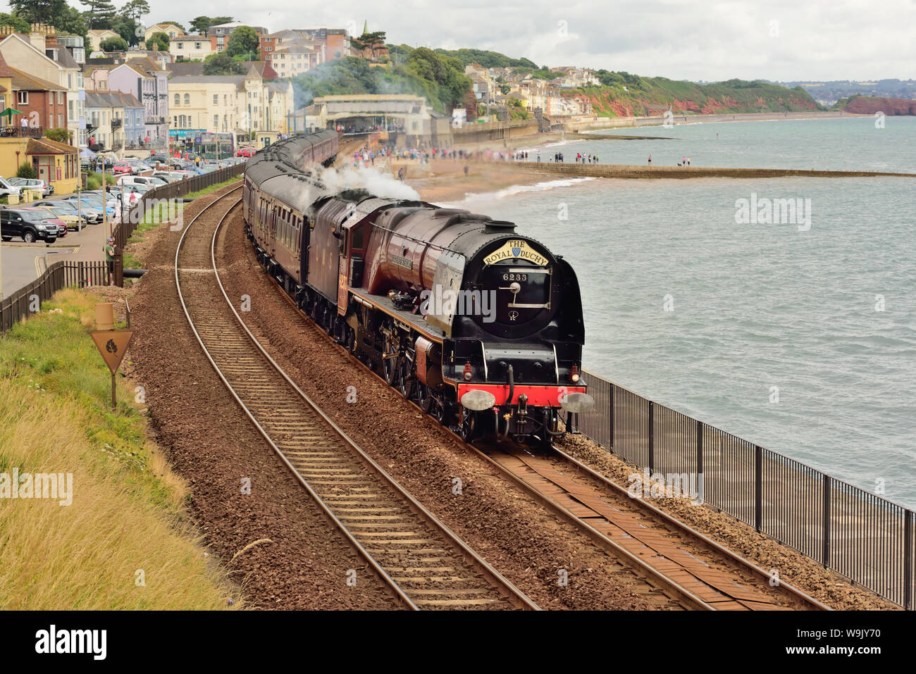 The Royal Duchy steam train passing through Dawlish hauled by LMS ...