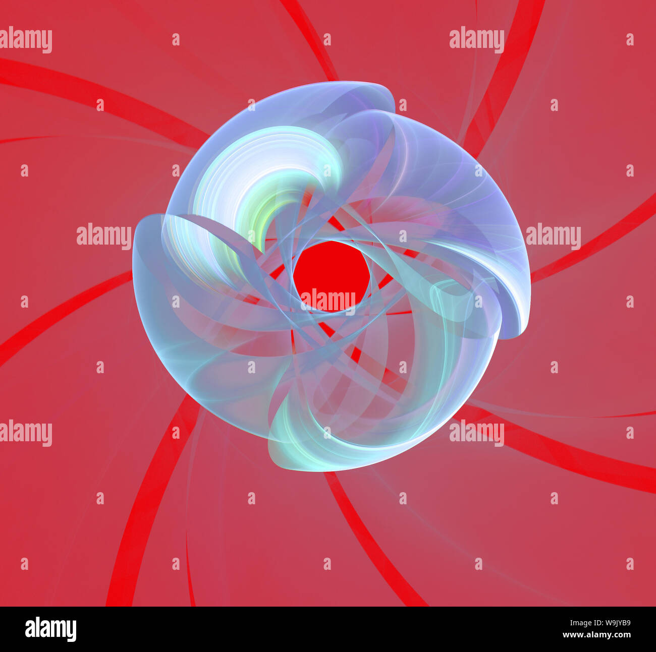 Red Orange Geometric fractal illustrate daydreaming imagination ...