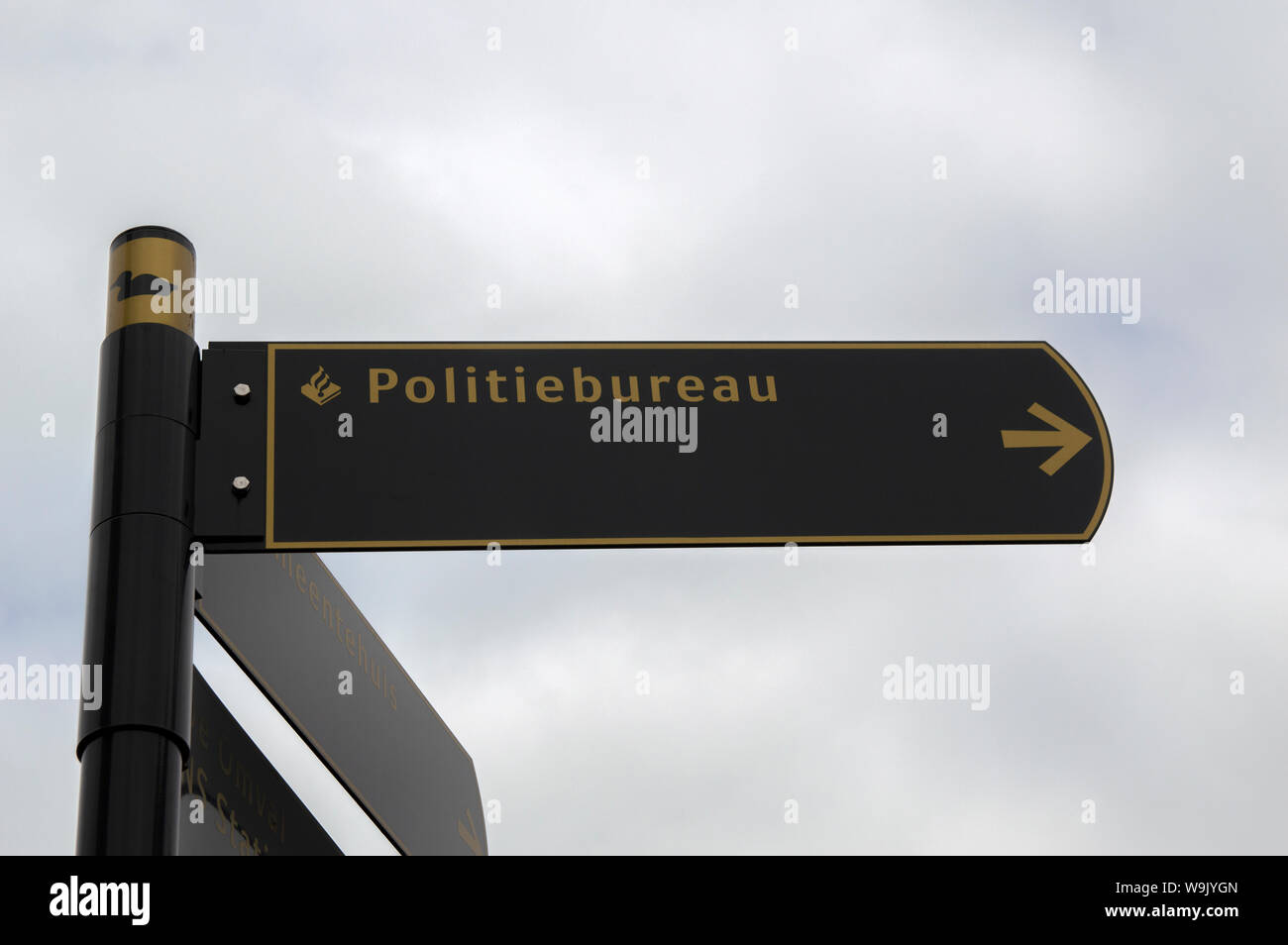 Direction Sign Police Station At Diemen The Netherlands 2019 Stock ...