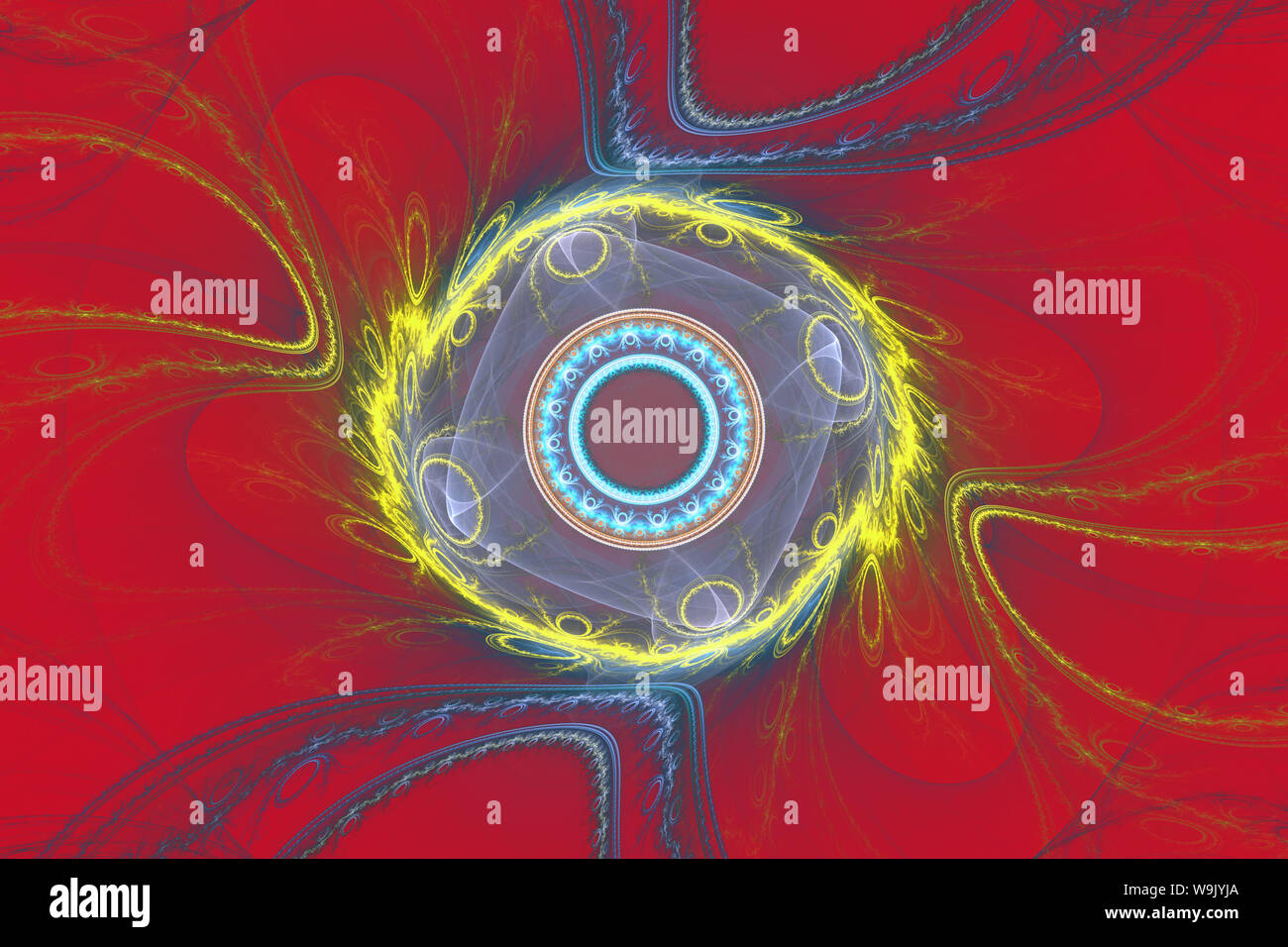 Red Orange Geometric fractal illustrate daydreaming imagination ...