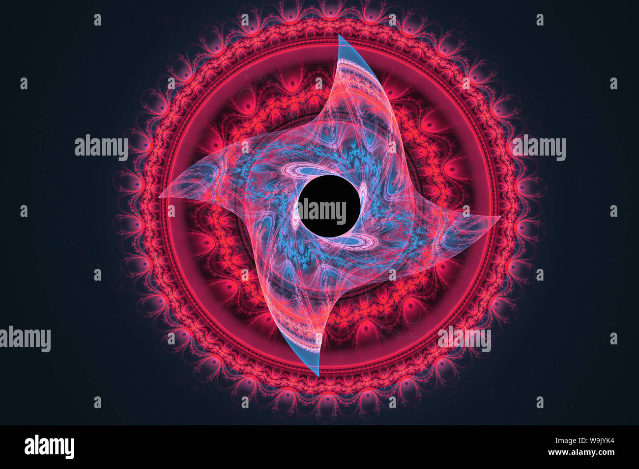 Red Orange Geometric fractal illustrate daydreaming imagination ...