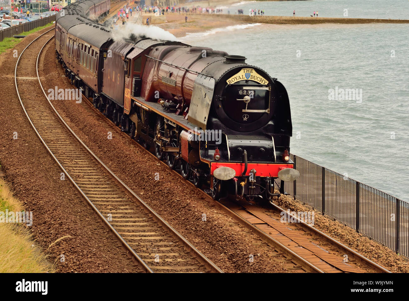 The Royal Duchy steam train passing through Dawlish hauled by LMS ...