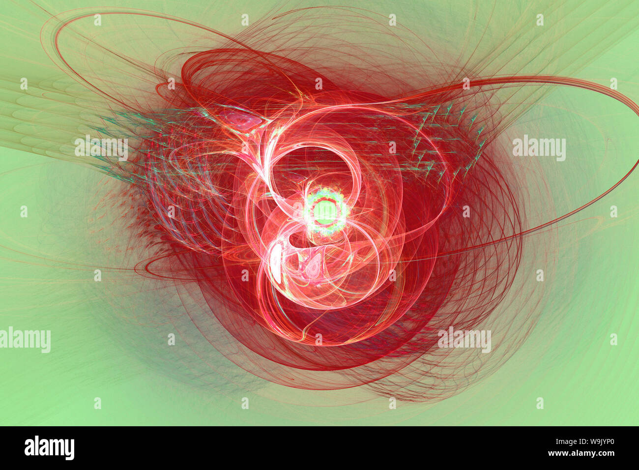 Red Orange Geometric fractal illustrate daydreaming imagination ...