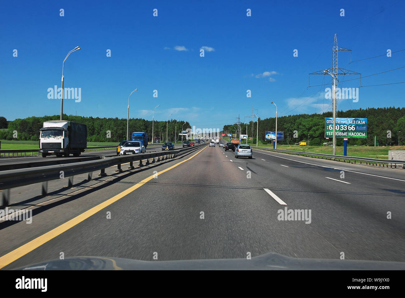 The road on Belarus country Stock Photo - Alamy