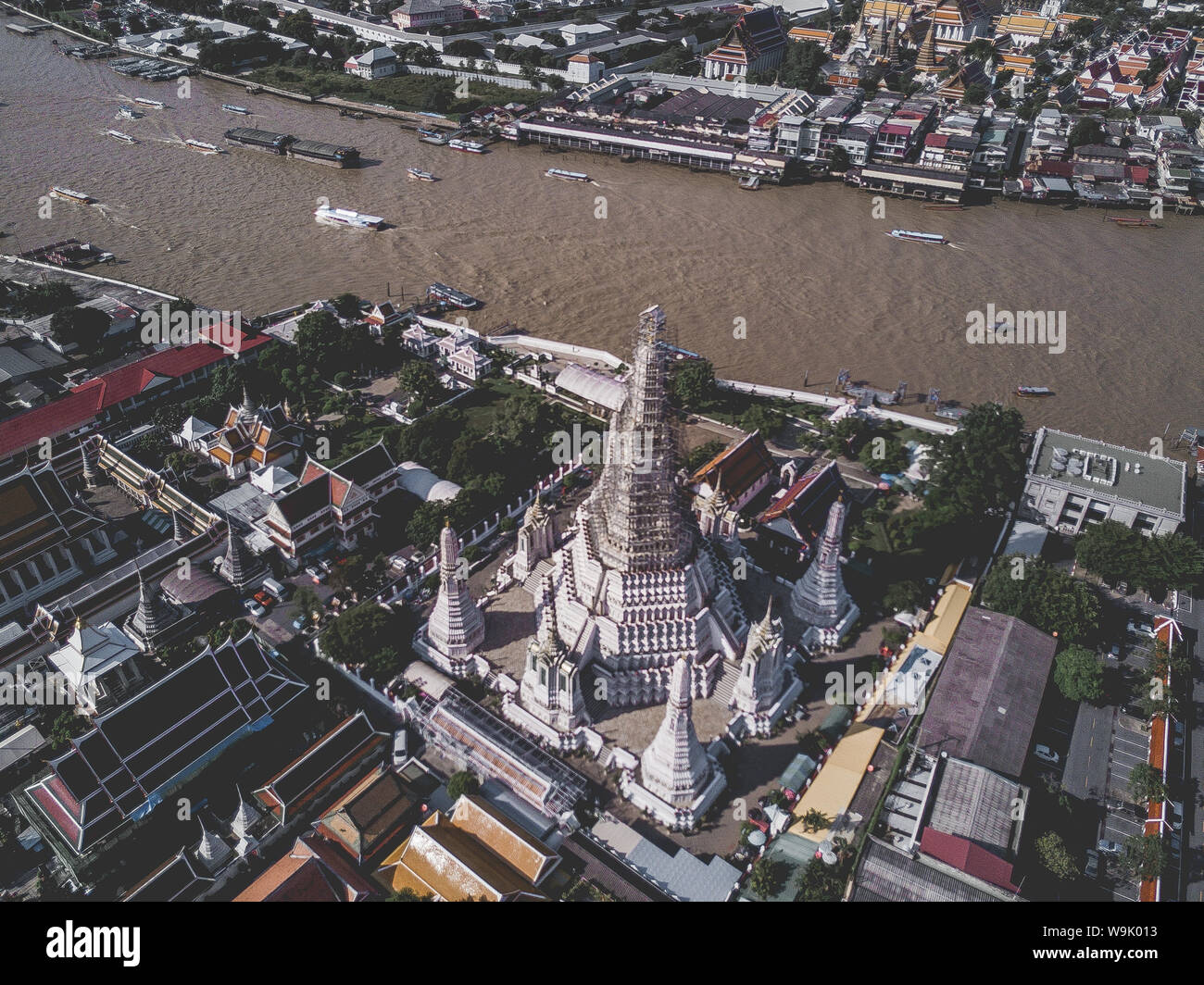 Temples from above, Grand Palace, Wat Pho, Wat Arun, in Bangkok in ...