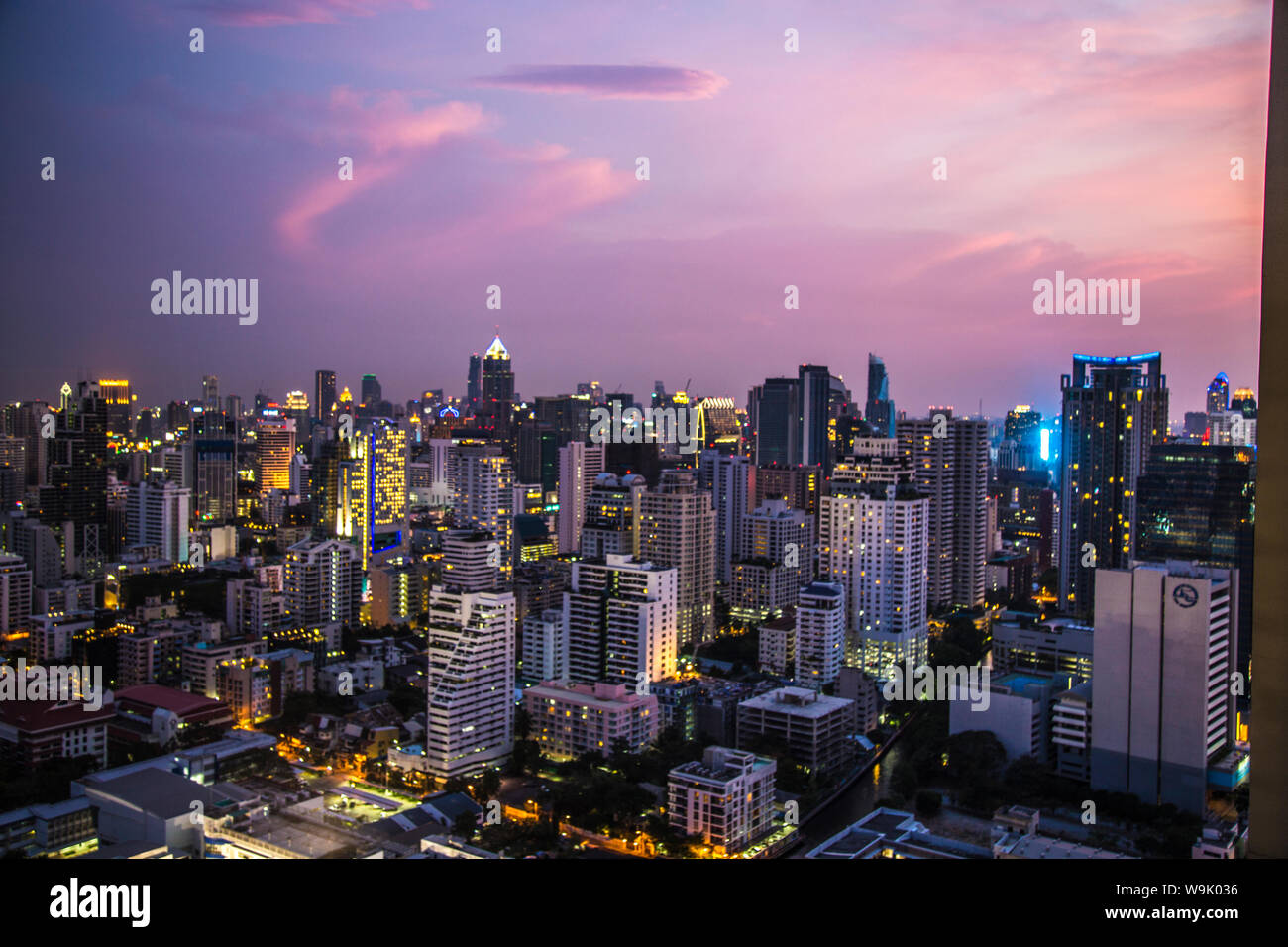 Bangkok street views by night in Thailand Stock Photo - Alamy