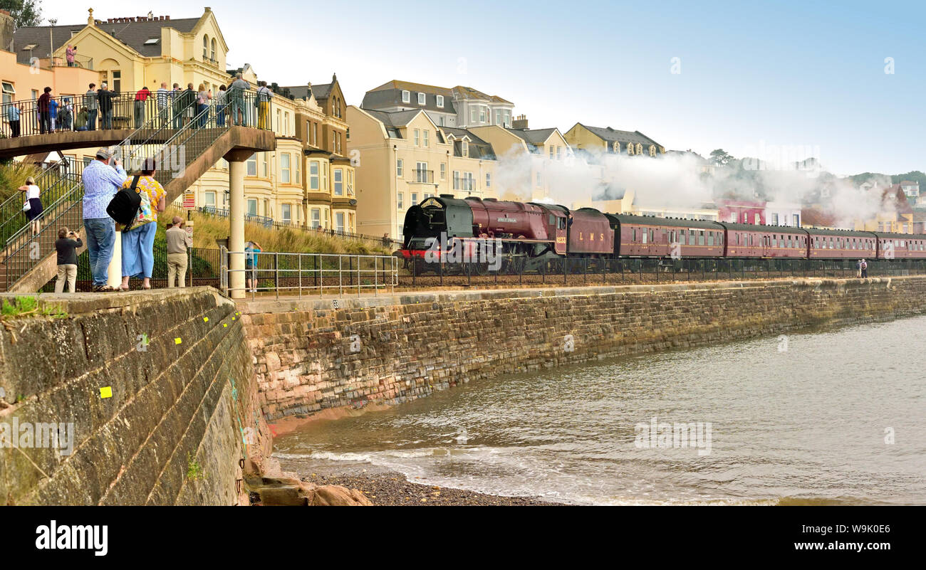 The Royal Duchy steam train passing through Dawlish hauled by LMS ...