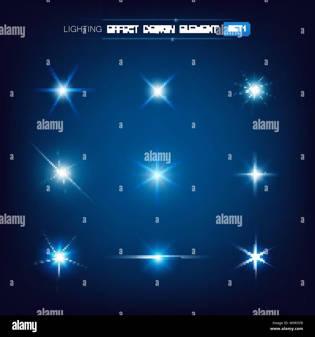 Lighting effect star glittering particle and flare transparent design ...