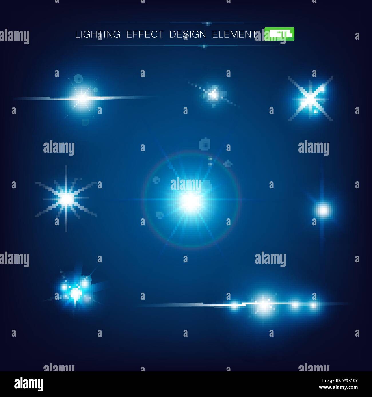 Lighting effect star glittering particle and flare transparent design ...