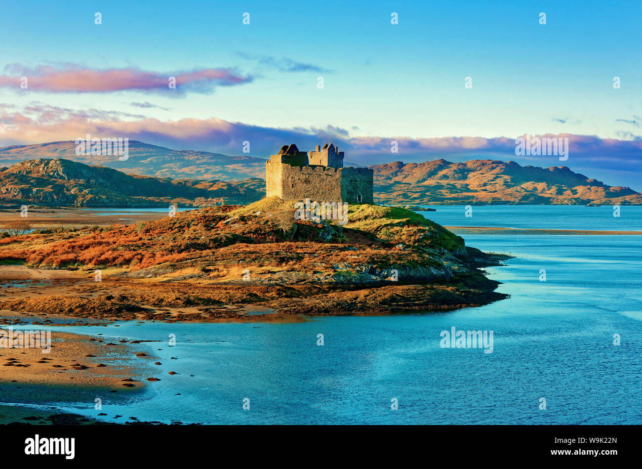 Castle Tioram on the coastal island Eilean Tioram where River Shiel and ...