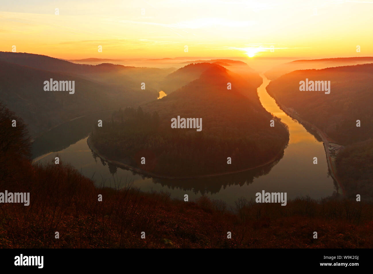 Big Loop of Saar River near Orscholz, Mettlach, Saarland, Germany ...