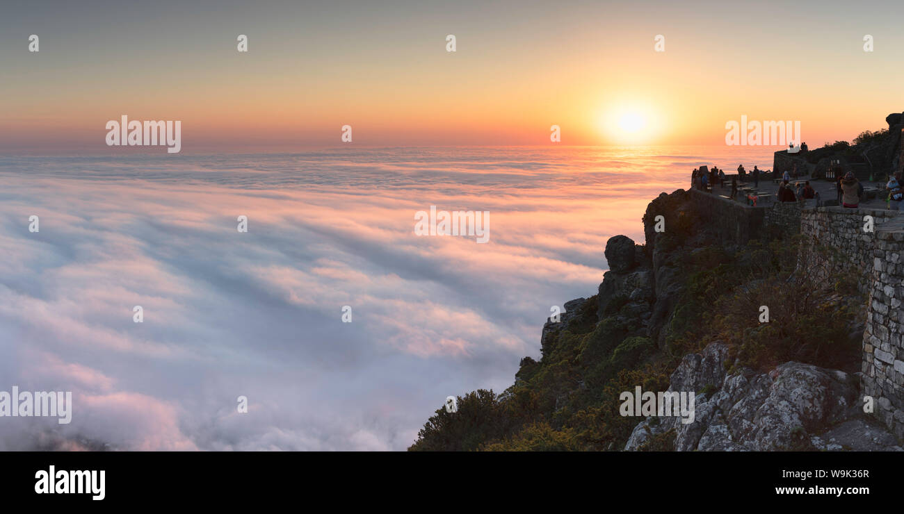 View of sunset from Table Mountain, Cape Town, Western Cape, South ...