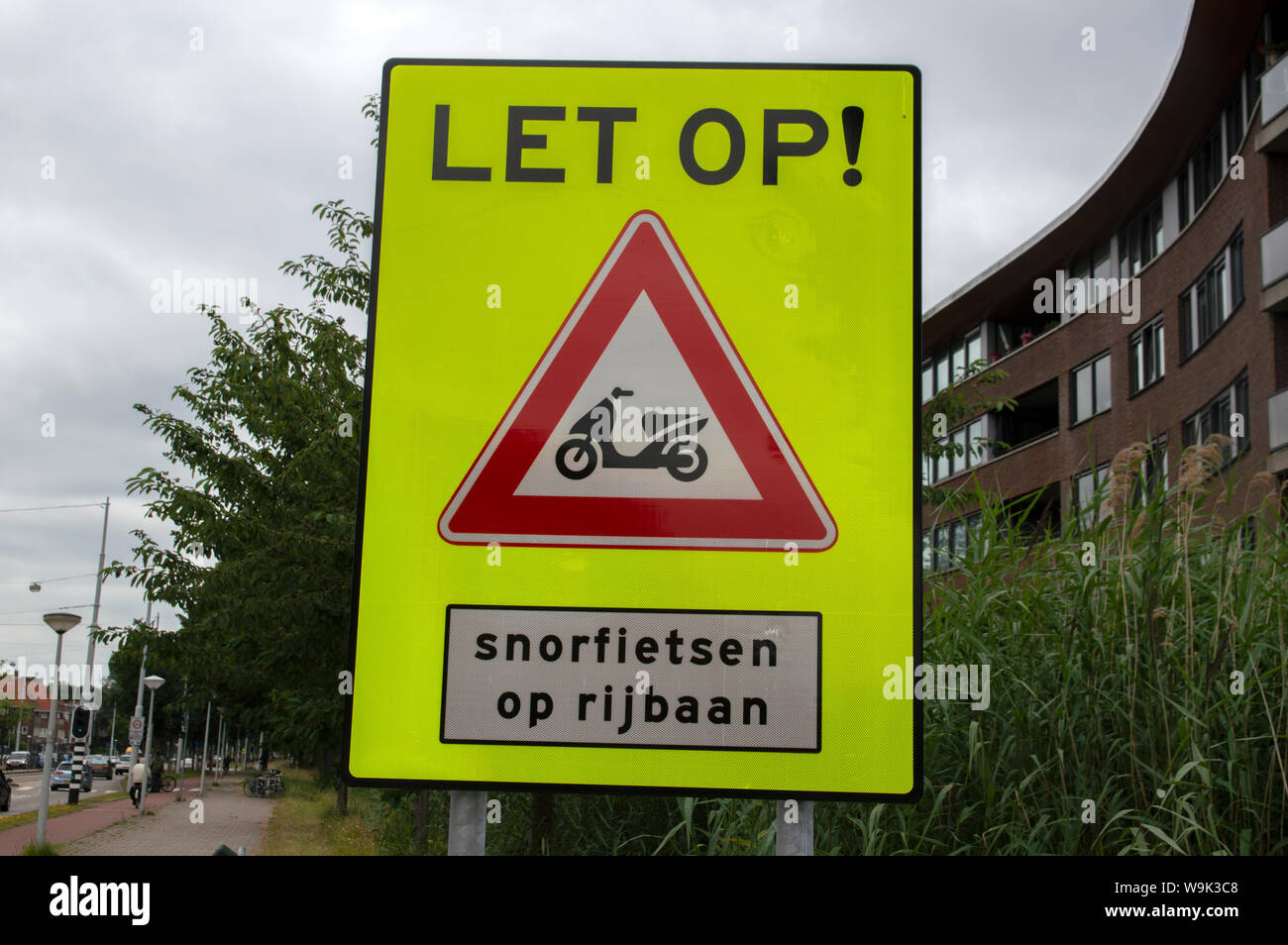Warning Sign Mopeds Have To Move To The Street No Law At Amsterdam The ...