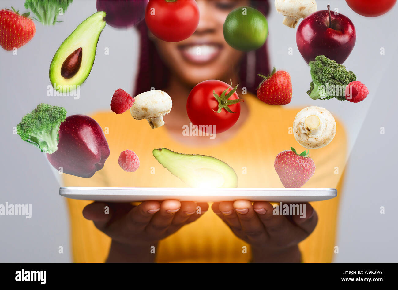 Flying tablet hi-res stock photography and images - Alamy