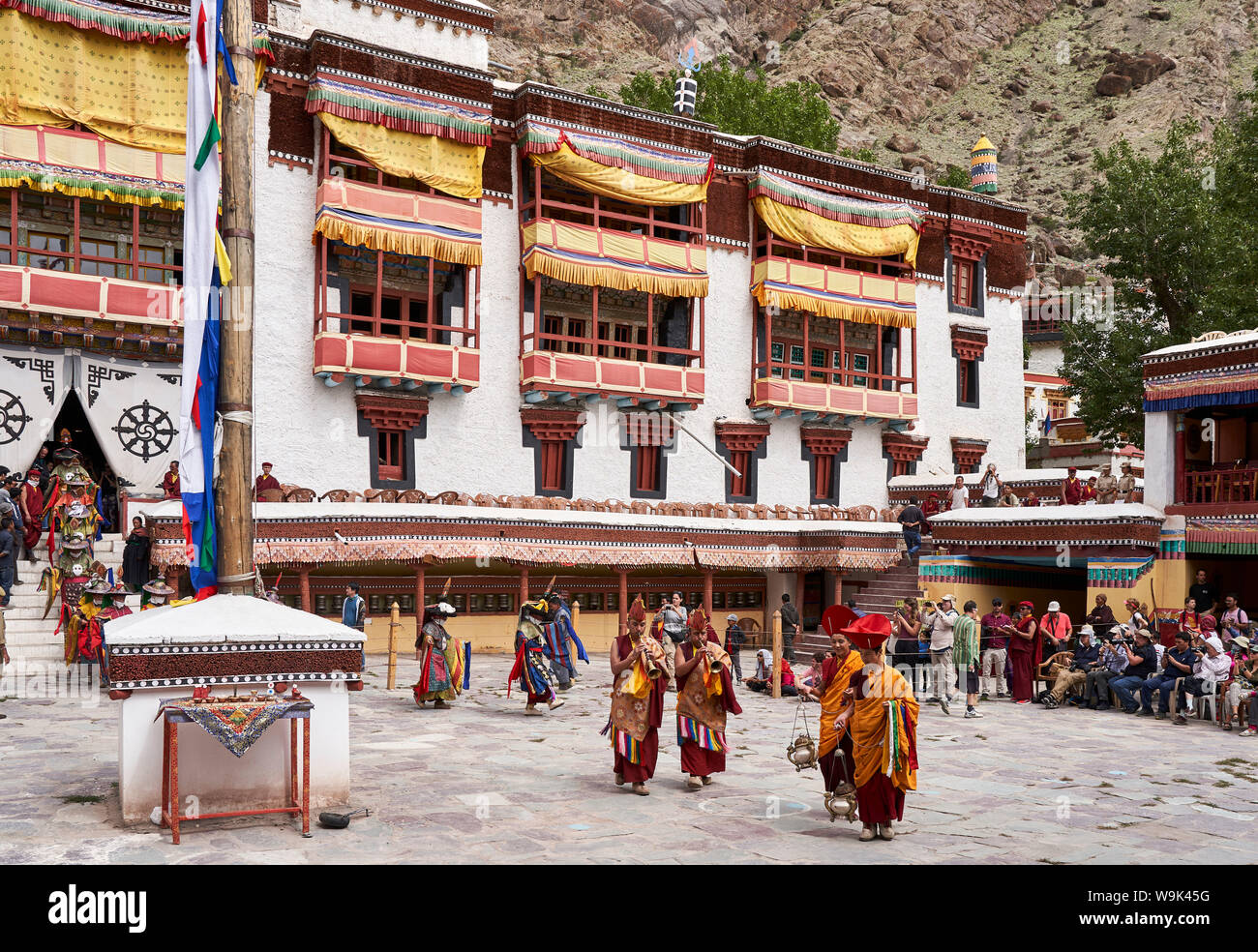 Hemis Monastery courtyard during Festive 2019, Ladakh Stock Photo - Alamy