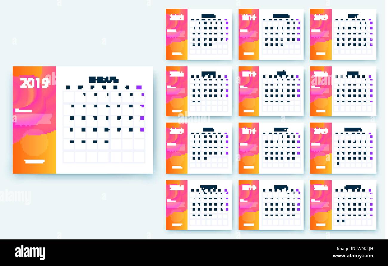 simple calendar 2019 yesr, Stock vector design eps10 Stock Vector Image ...