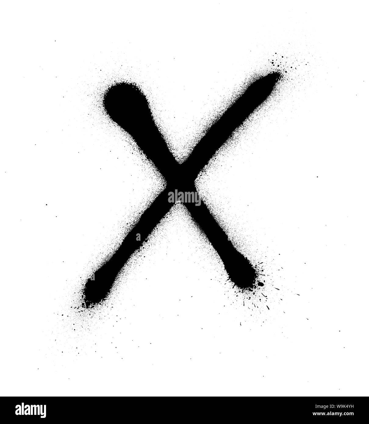 graffiti thin X font sprayed in black over white Stock Vector Image ...