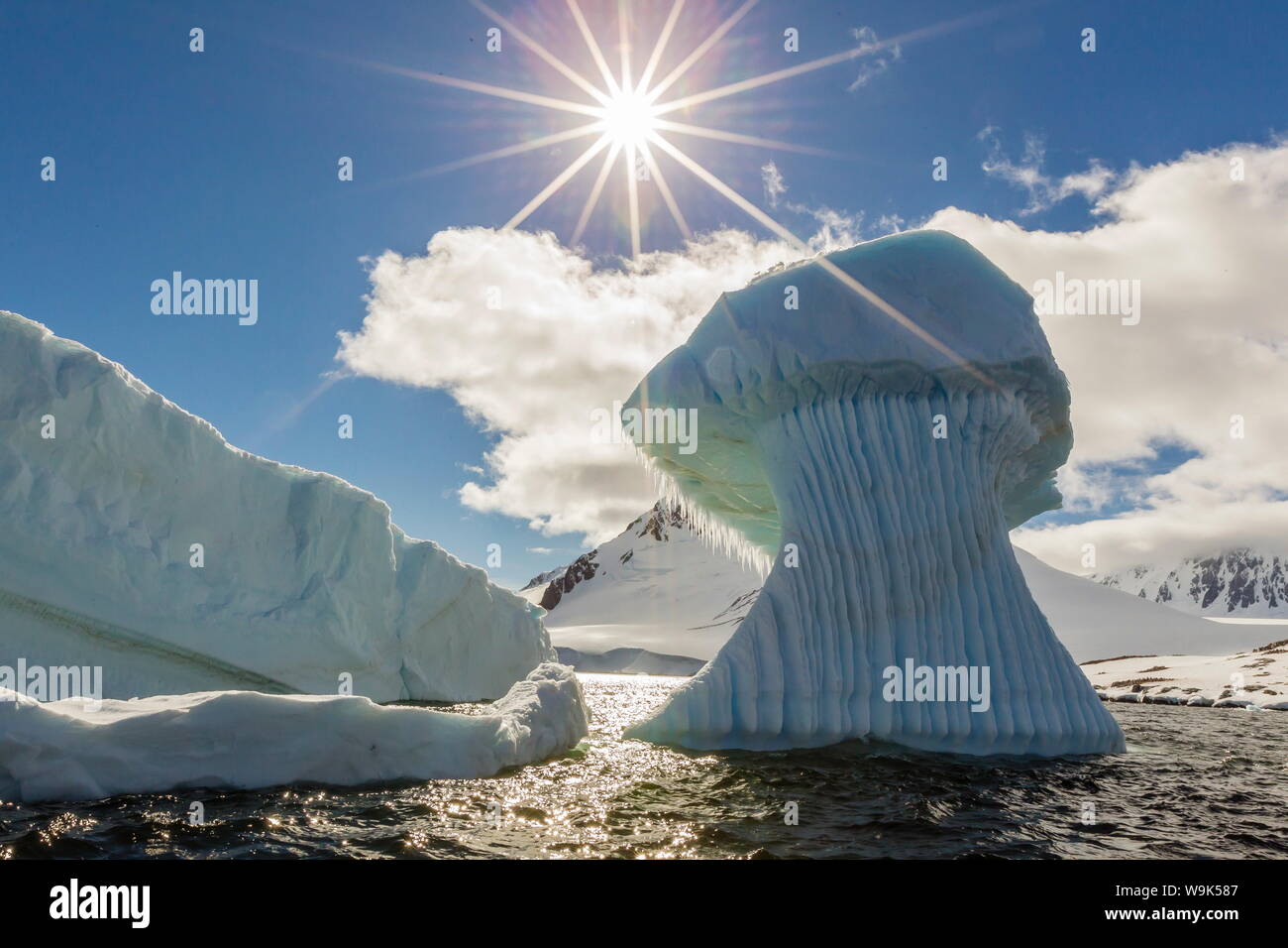 Huge mushroom shaped iceberg in Dorian Bay, western side of the ...