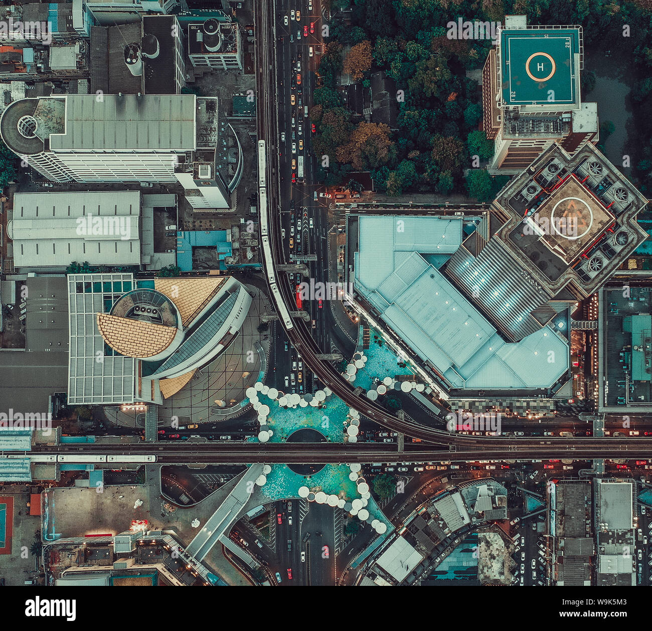 MBK Skywalk view from above in Bangkok Thailand Stock Photo - Alamy