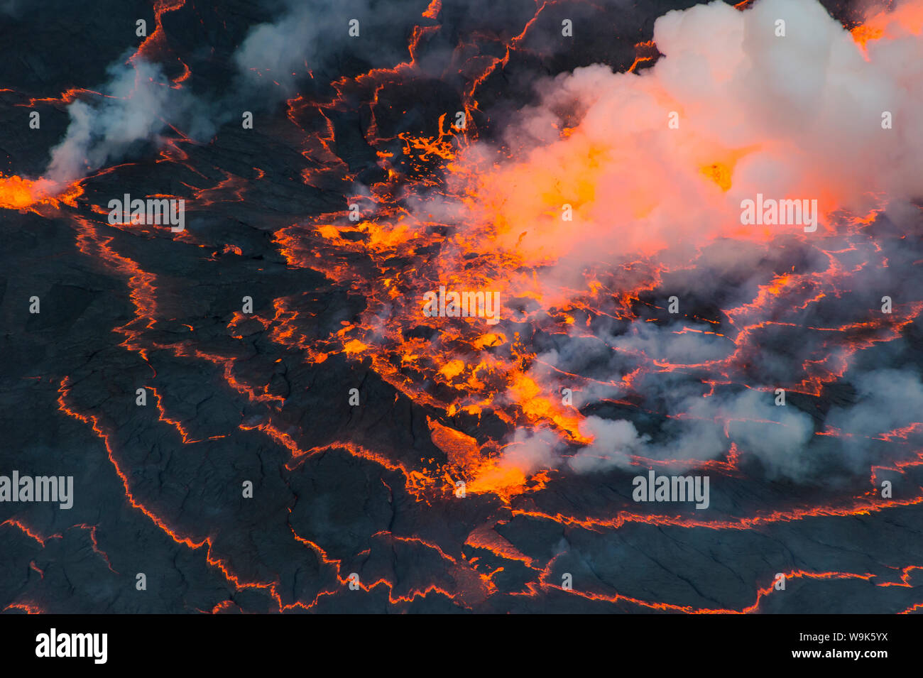 The very active lava lake of Mount Nyiragongo, Virunga National Park ...