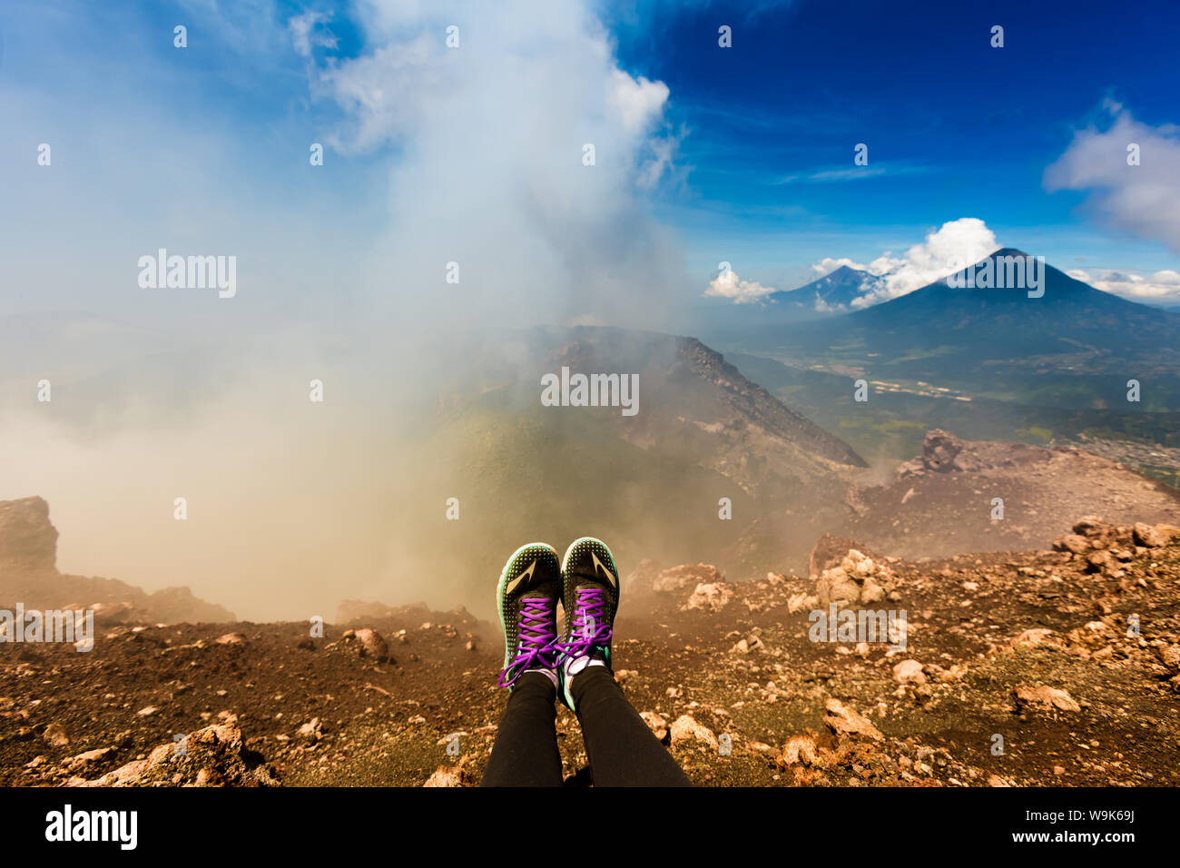 On the summit of the active Pacaya Volcano, Guatemala, Central America ...