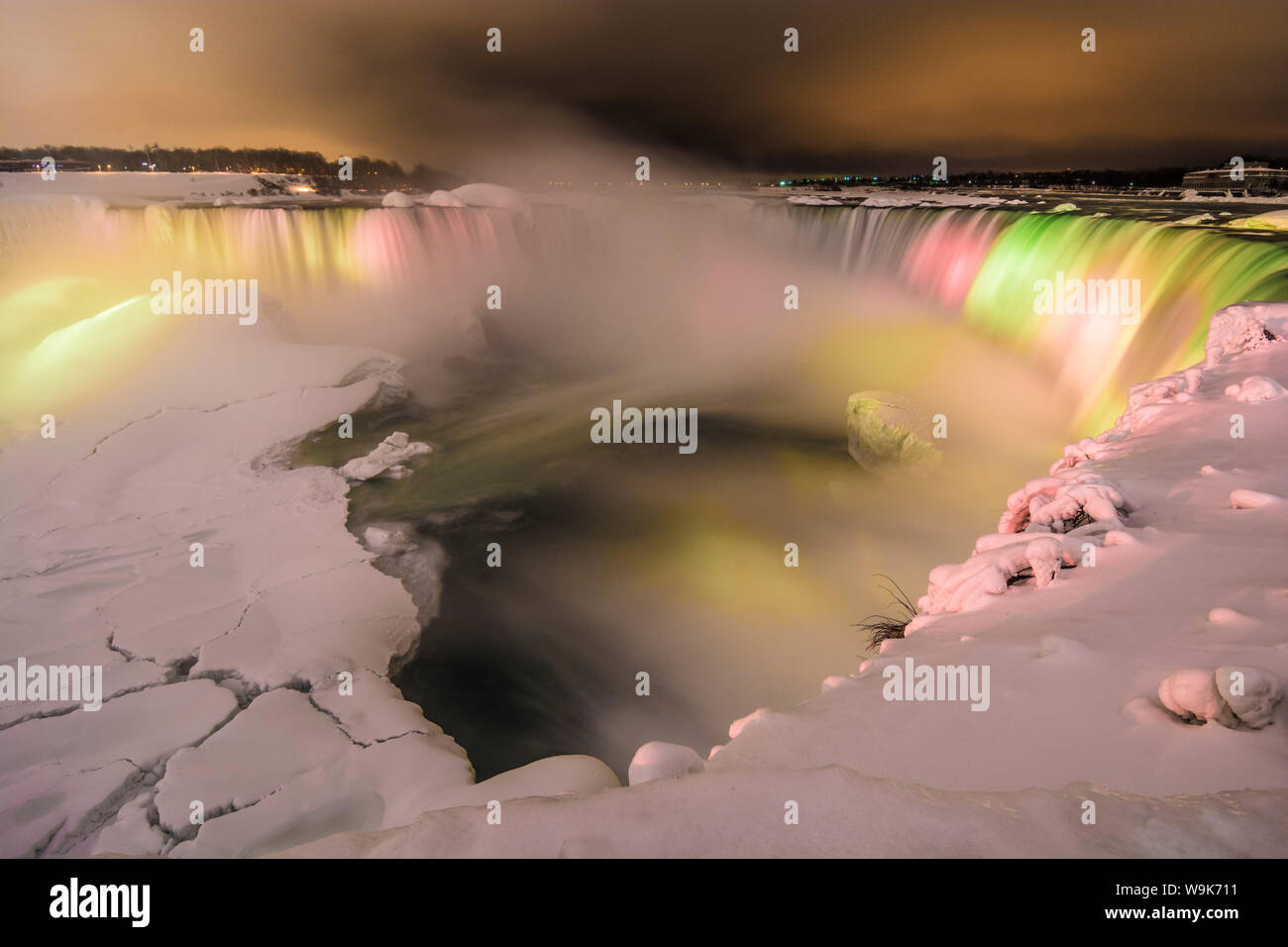 Frozen rainbow at Niagara Falls, Ontario, Canada, North America Stock ...