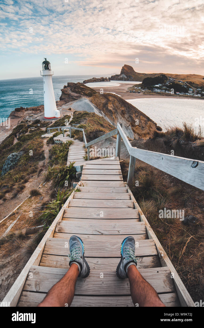 Castlepoint (Castle Point) Lighthouse, Wellington region, North Island ...