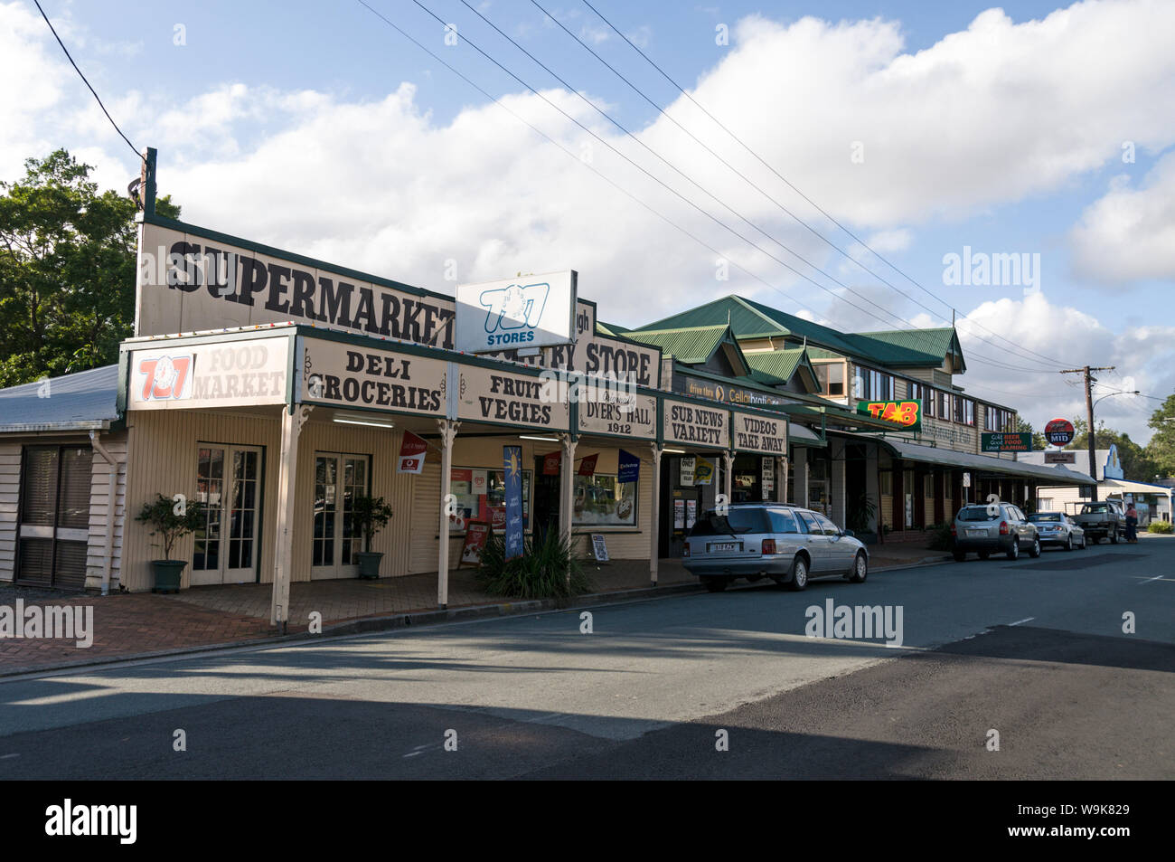 A supermarket and bakery in the main street of Landsborough, a historic ...