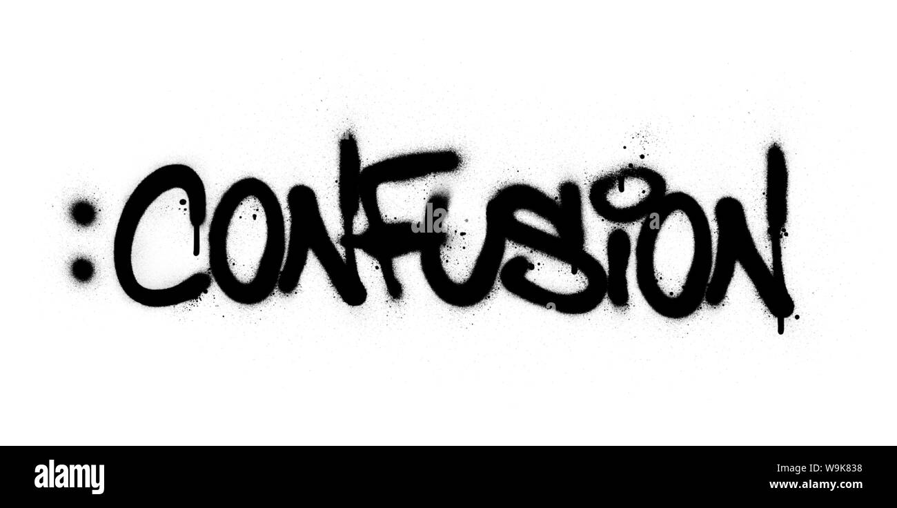 graffiti confusion word sprayed in black over white Stock Vector Image ...