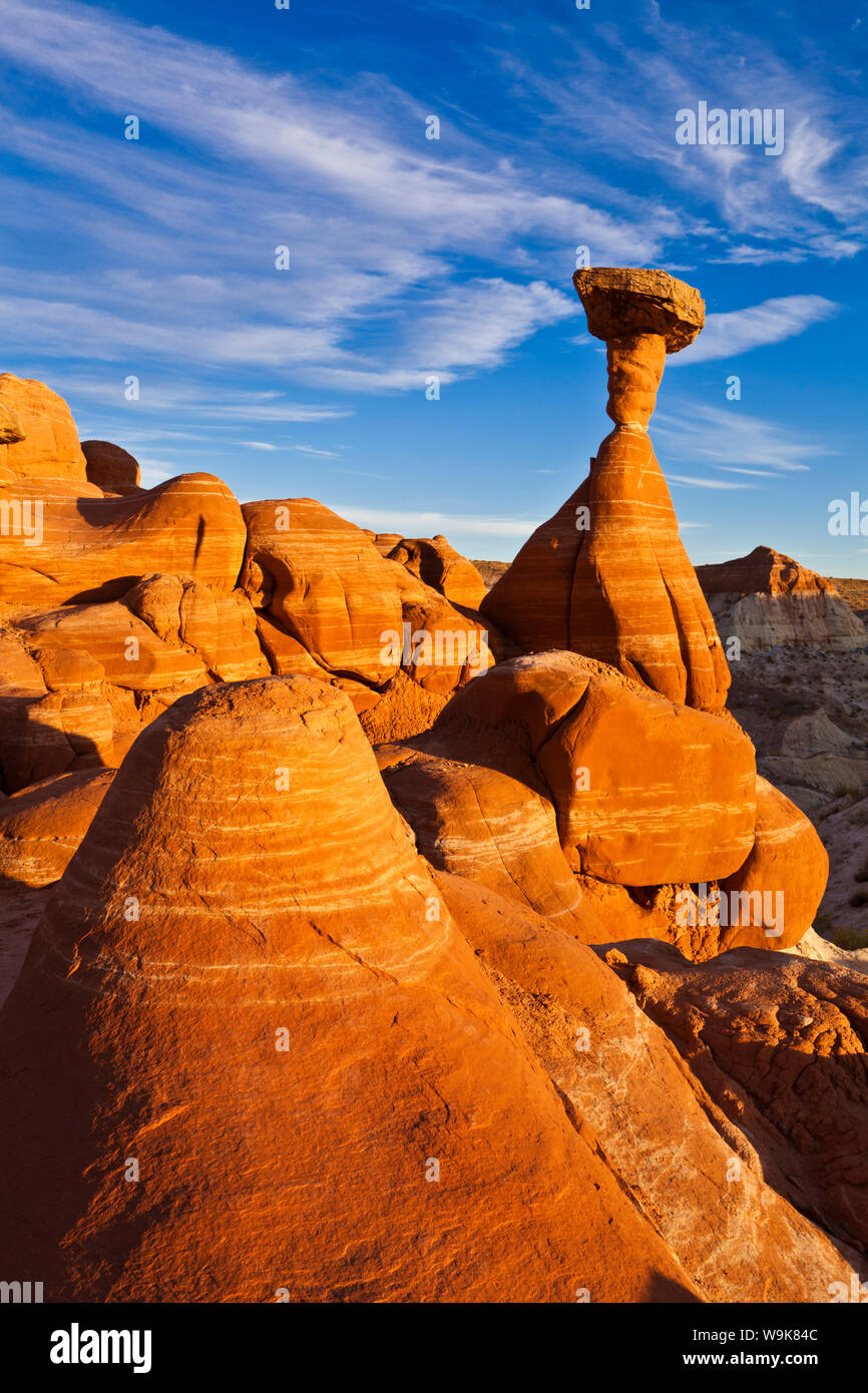 Toadstool Paria Rimrocks at sunset, near Kanab, Grand Staircase ...