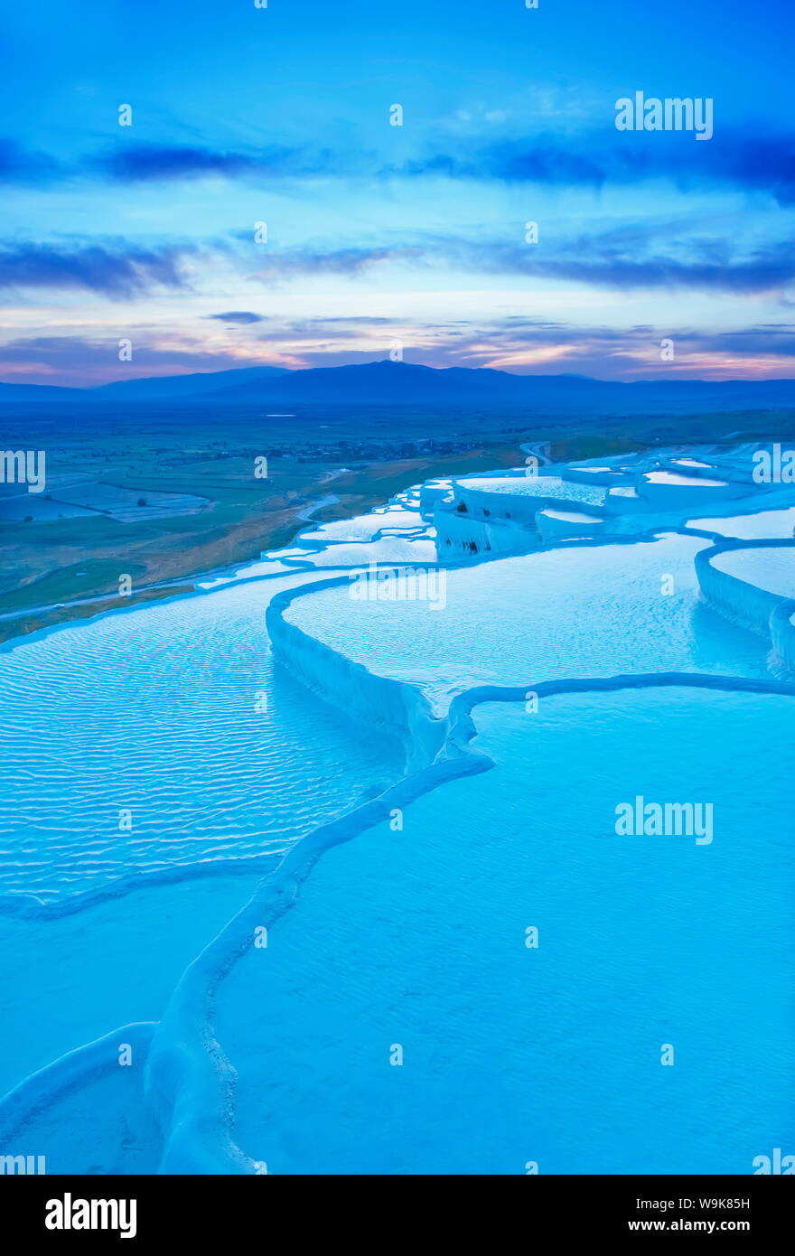 Terraced travertine thermal pools, Pamukkale, UNESCO World Heritage ...