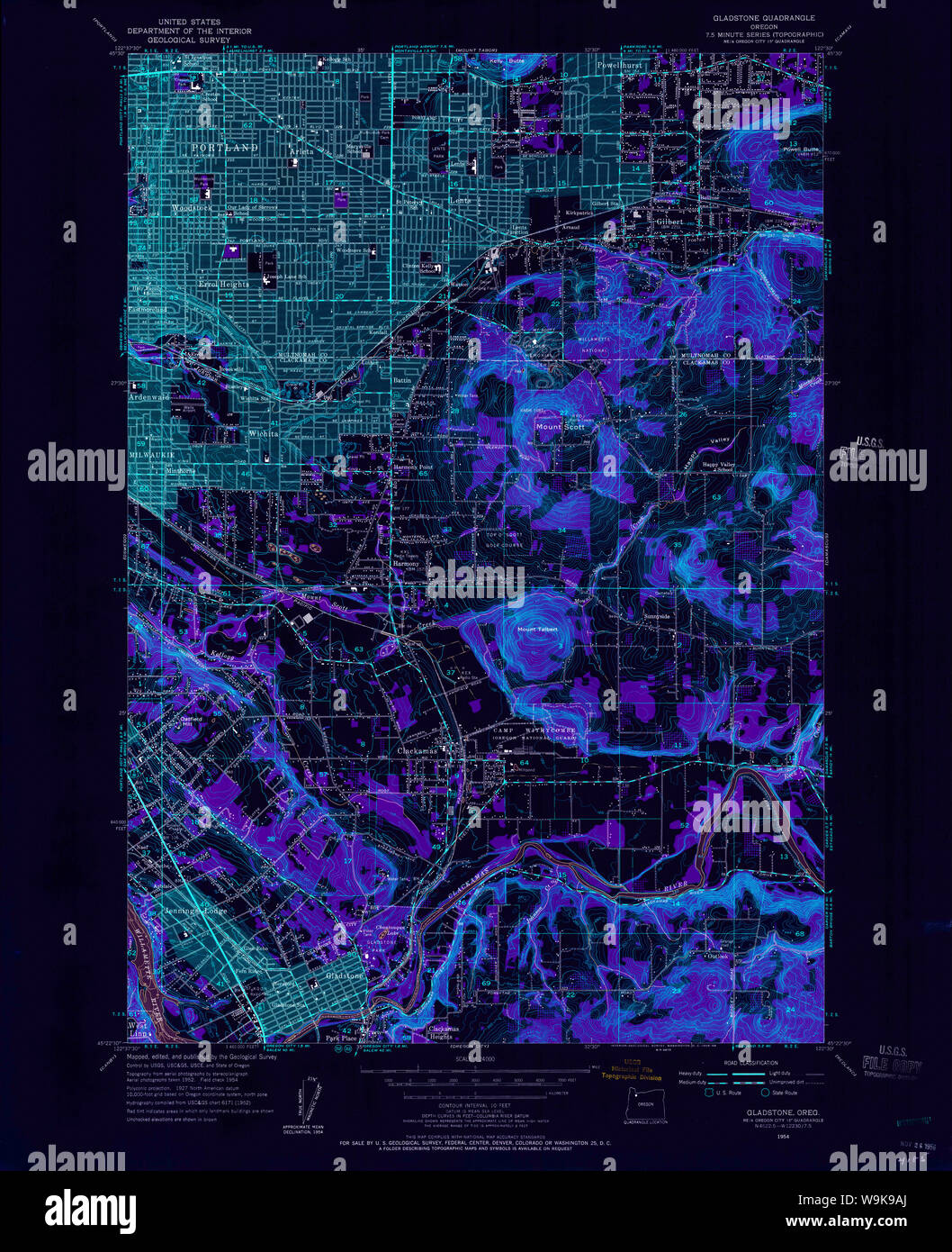 Map of gladstone oregon hi-res stock photography and images - Alamy