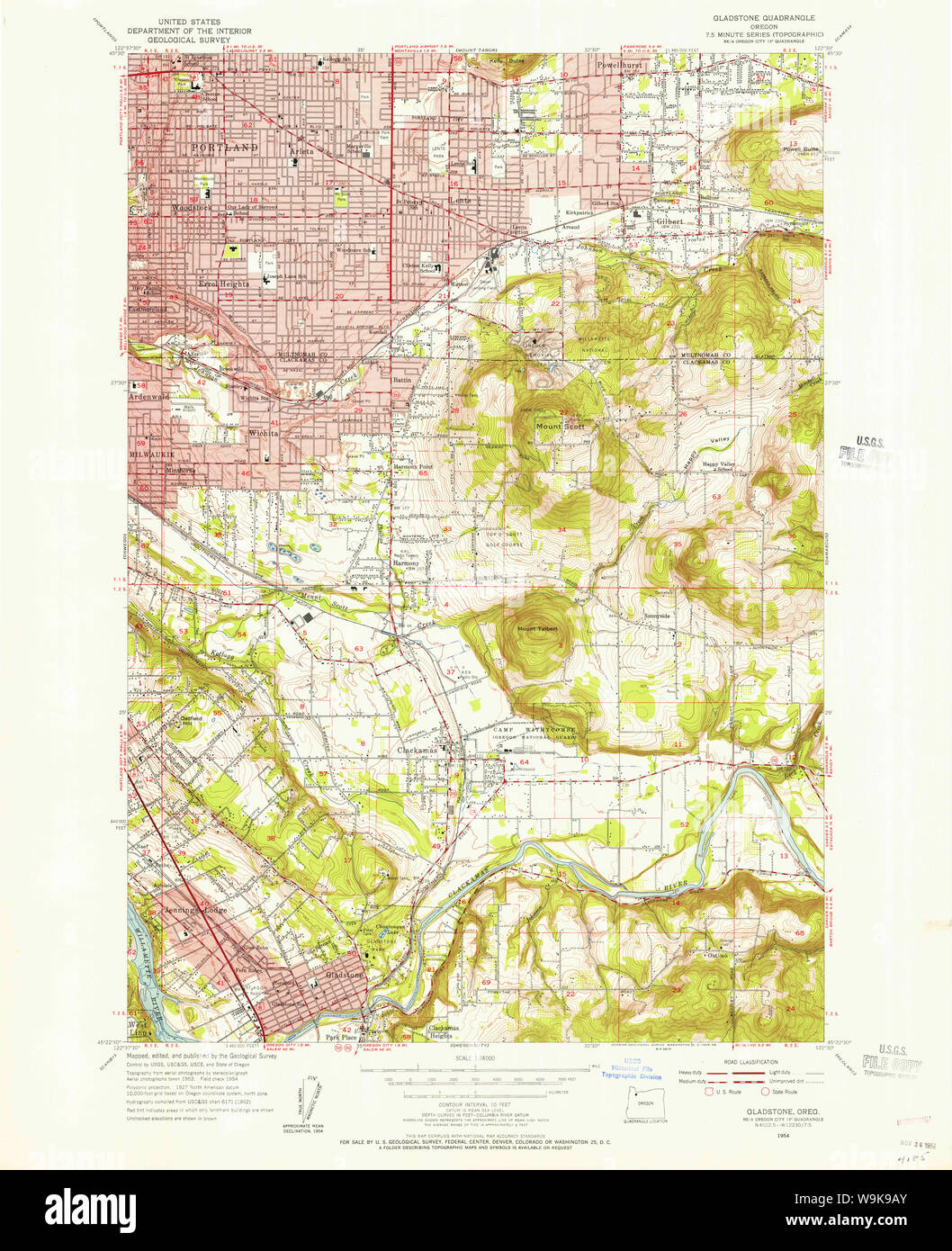 Map of gladstone oregon hi-res stock photography and images - Alamy