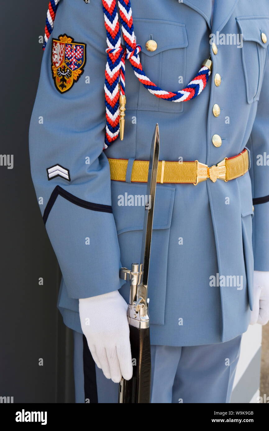 Guard, soldier on sentry duty, Royal Palace and castle, Prague, Czech ...