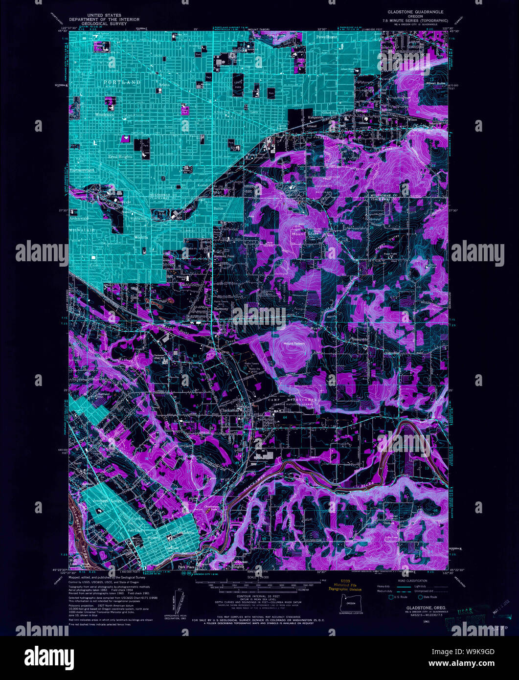 Map of gladstone oregon hi-res stock photography and images - Alamy
