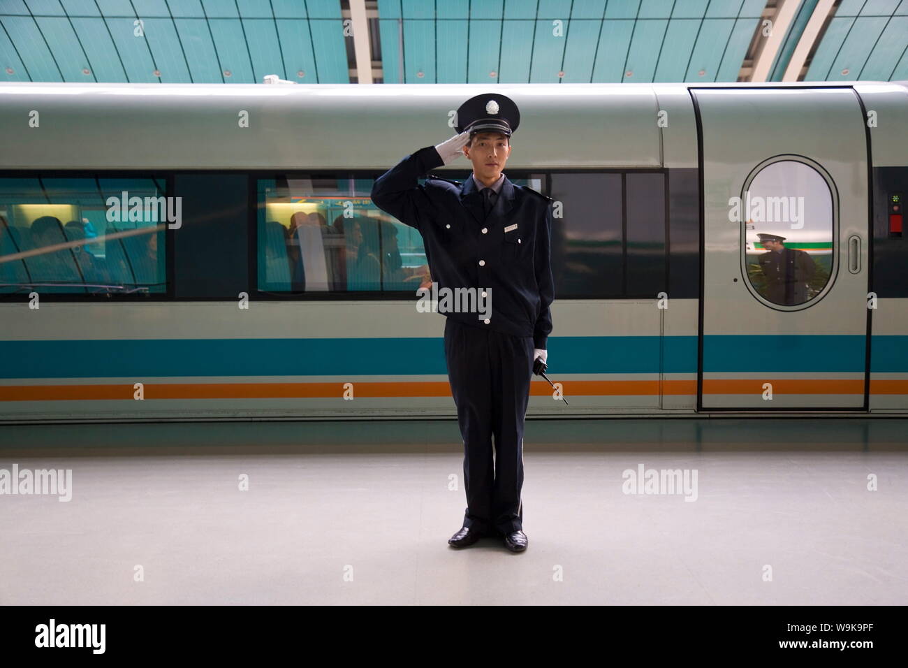 Chinese Maglev High Speed Train in Pudong Station, Shanghai, China ...
