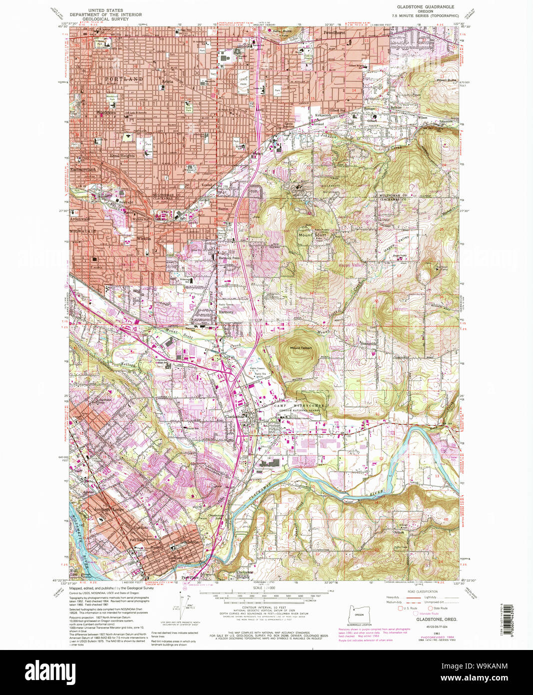 Map of gladstone oregon hi-res stock photography and images - Alamy