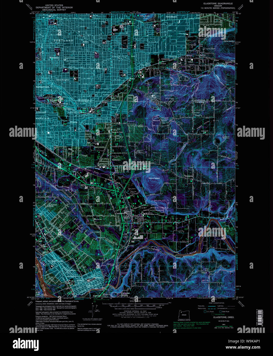 Map of gladstone oregon hi-res stock photography and images - Alamy