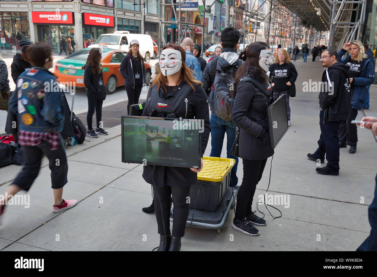 Toronto, Ontario, Canada-20 March, 2019: Protest against animal cruelty ...
