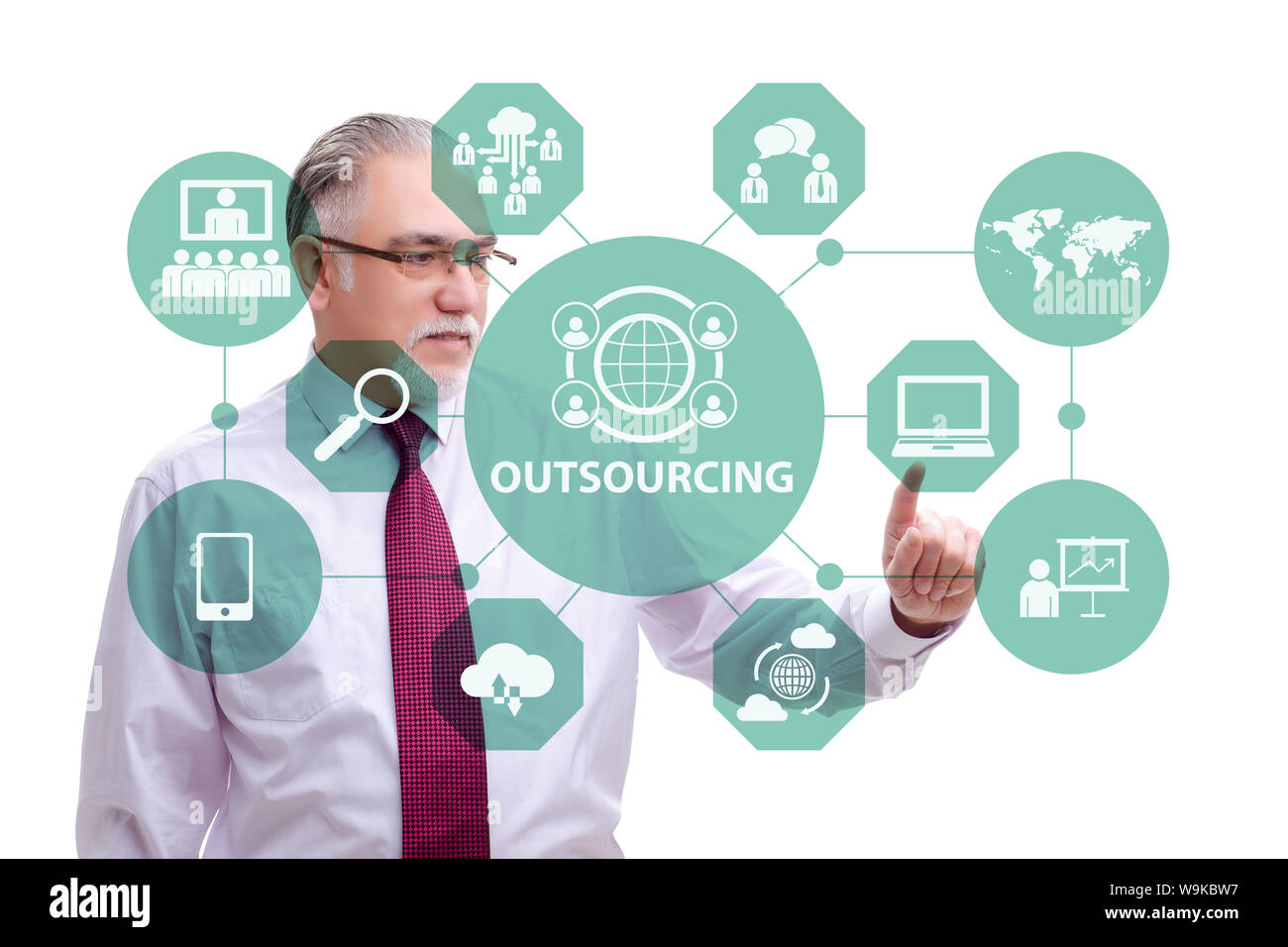 The concept of outsourcing in modern business Stock Photo - Alamy