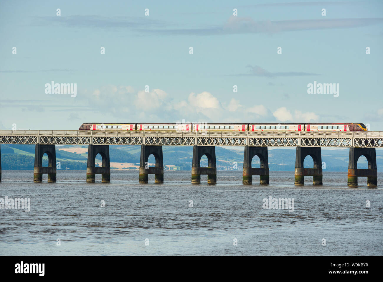 Train crossing the Tay Rail Bridge,Dundee, Tayside, Scotland Stock ...
