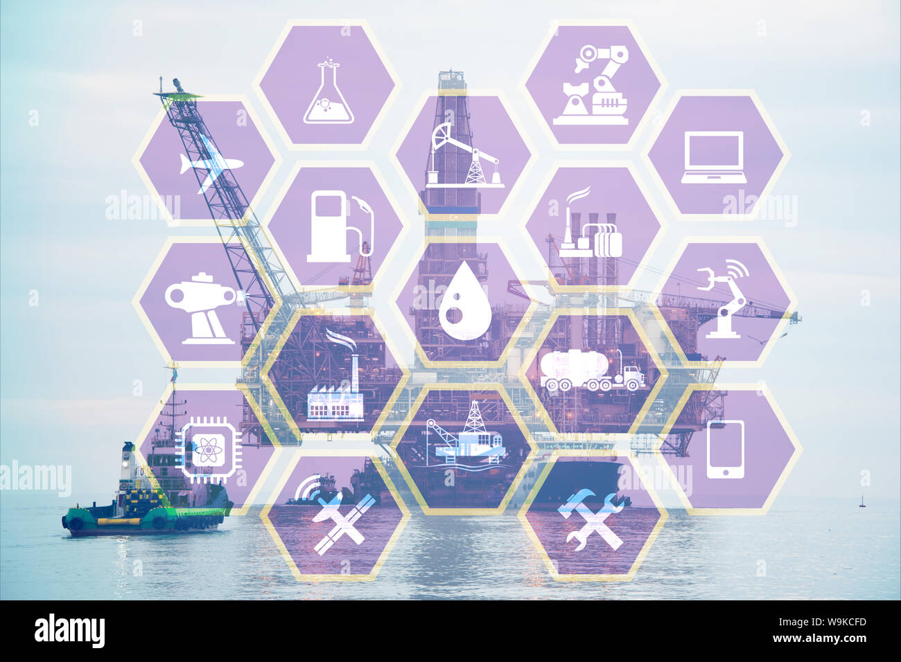 The concept of automation in oil and gas industry Stock Photo - Alamy